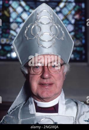 Robert Runcie Archbishop of Canterbury from 1980 to 1991, in their home ...