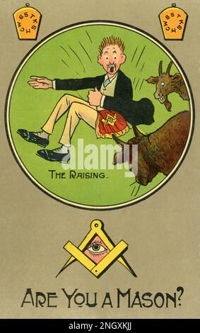Masonic Postcard. The Raising Stock Photo - Alamy