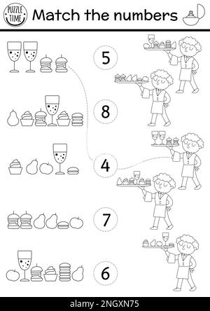 Match the numbers wedding game with waiter and candy bar food. Marriage ...