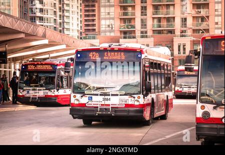 Toronto, Ontario, Canada - 10 03 2022: Passengers at Finch subway ...