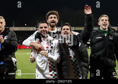 ROTTERDAM - (lr) Calvin Verdonk of NEC Nijmegen, Santiago Gimenez of Feyenoord during the round ...