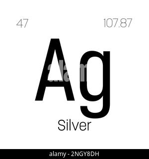 Ag Silver Transition metal Chemical Element vector illustration diagram ...