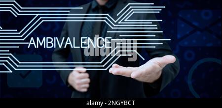 Inspiration showing sign Ambivalence. Word Written on attitudes or ...