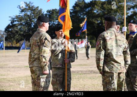 Command Sgt. Maj. Terrence D. Reyes Jr., outgoing command sergeant major for 1st Aviation ...