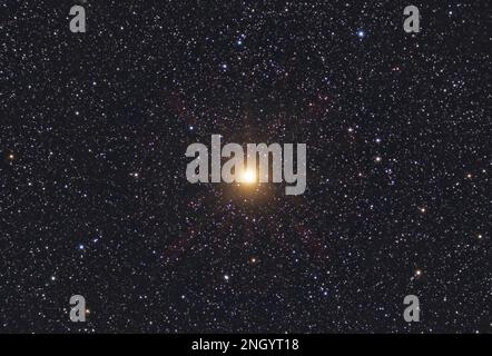 Betelgeuse star in constellation of Orion (top left yellow star Stock ...