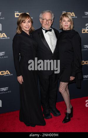 Kate Capshaw, left, and Steven Spielberg arrive at the Oscars on Sunday ...