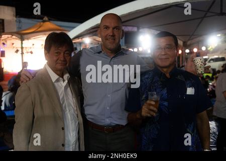 Hajime Nakama, middle right, Col. Brian Howlett, far left, and Okinawa ...