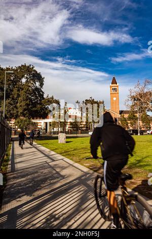 The clock tower of Mudd Hall of Philosophy at USC, the University of ...