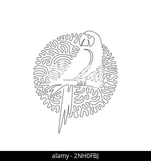 Vector illustration of cute parrot. Hand drawn cartoon parrot Stock ...