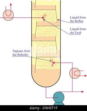 Vapour Load And Liquid load in rectification section Stock Vector Image ...