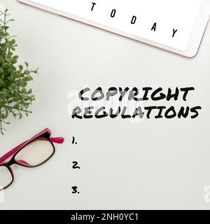 Conceptual caption Copyright Regulations. Internet Concept body of law ...