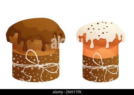 Set Panettone traditional, collection Easter cakes with glaze and ...