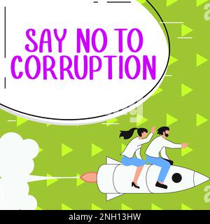 Text showing inspiration Say No To Corruption, Business overview ...