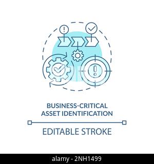 Business-critical asset identification blue gradient concept icon Stock ...
