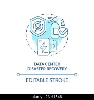 Data center disaster recovery blue gradient concept icon Stock Vector ...