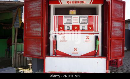 Mini fuel gasoline station of premium, pertalite, pertamax Infront of ...