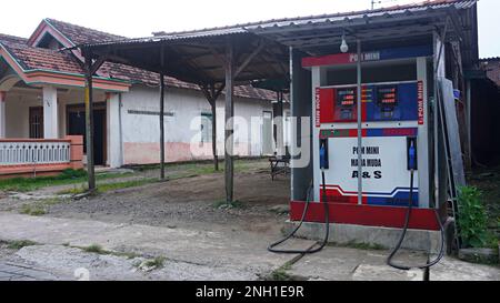 Mini fuel gasoline station of premium, pertalite, pertamax Infront of ...