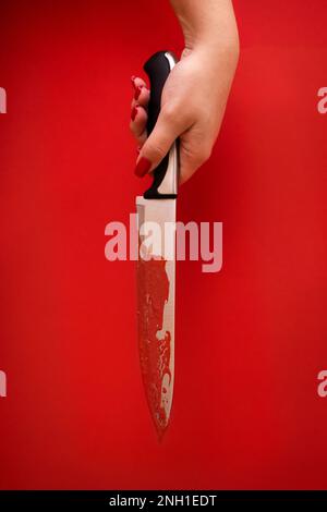 Halloween concept : Bloody knife with blood splatter Stock Photo - Alamy