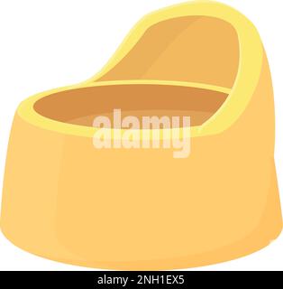 Yellow potty icon cartoon vector. Baby toilet. Lavatory pot. Yellow ...