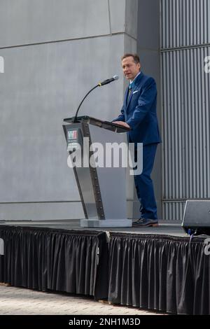 Medal of Honor recipient Britt Slabinski is honored during an NFL ...