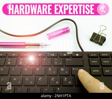 Text sign showing Hardware Expertise. Business idea machines and other ...