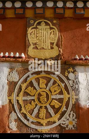 Paro, Bhutan. Decoration in Buddhist Druk Choeding Temple Stock Photo ...