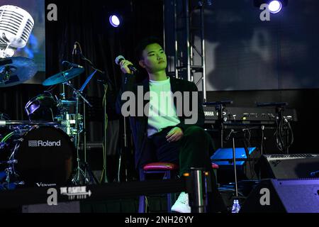 Cpl. Hui Do Kim sings a song during the KATUSA’s Got Talent preliminary ...