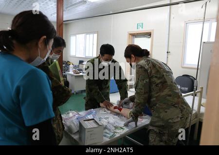 Members of the 1984th United States Army Hospital Detachment instruct ...
