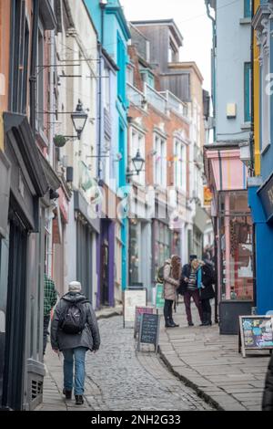 Folkestone, February 18th 2023: The Old High Street in Folkestone Stock ...