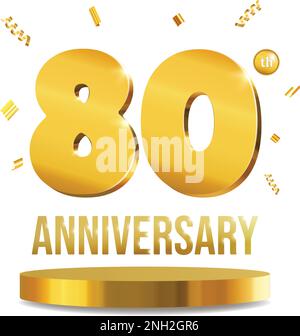 80 Anniversary Modern Stamp Seal for Birthday Wedding Party Stock ...