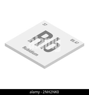 Rubidium symbol. Element number 37 of the Periodic Table of the ...