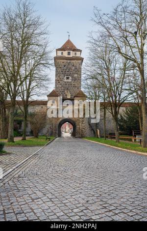 Tower of the medieval Gallows Gate, Galgentor, on the North-East edge ...
