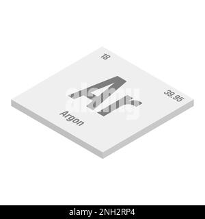 Argon symbol. Element number 18 of the Periodic Table of the Elements ...
