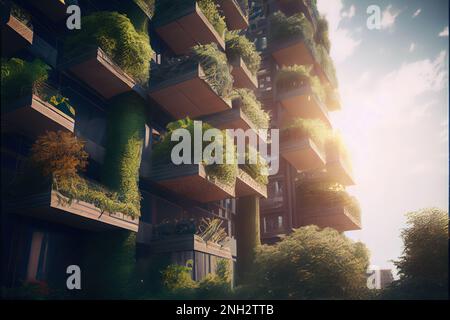 save the green planet at sunrise, green cities future skyline Stock ...