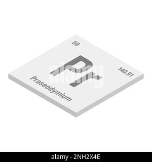 Praseodymium symbol. Element number 59 of the Periodic Table of the ...