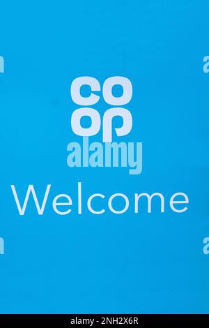 Coop Welcome sign UK Stock Photo - Alamy