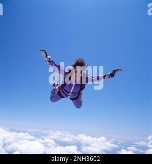 Skydiver opening their parachute Stock Photo - Alamy