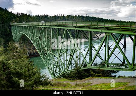 Views of the Deception Pass Bridge, Washington State USA Stock Photo ...