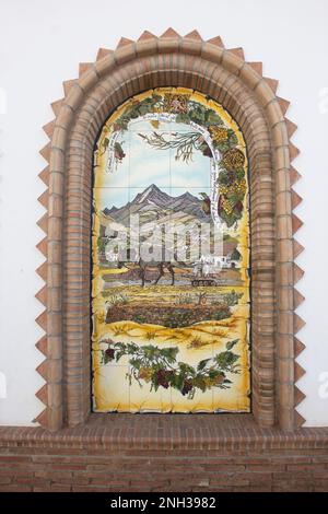 Tiled mural depicting the wine industry, Paseo de las Tradiciones ...