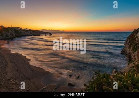 Terrasini beach at dusk, Sicily Stock Photo - Alamy