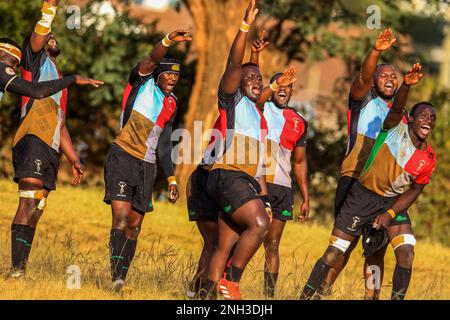 The Kenya Cup Rugby match between Kenya Harlequins and Blak Blad at ...