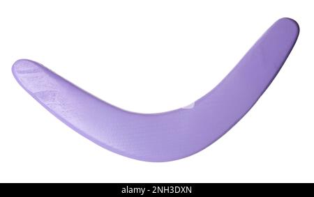 Purple boomerang isolated on white. Outdoors activity Stock Photo - Alamy