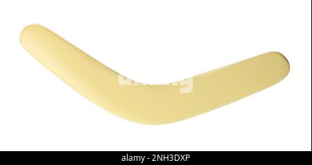 Yellow boomerang isolated on white. Outdoors activity Stock Photo - Alamy