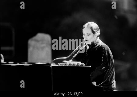 Archives 90ies, French singer Barbara performs at Fourvières festival ...