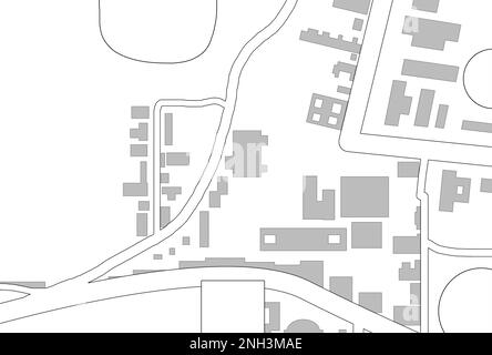 Marked territory on cadastral map, top view. Illustration Stock Photo ...