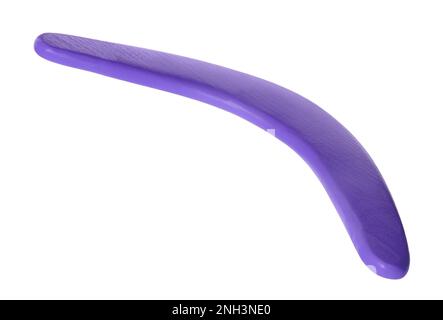Purple boomerang isolated on white. Outdoors activity Stock Photo - Alamy