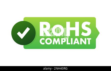 RoHS compliant symbol, label. Quality mark. RoHS icon. Restriction of ...