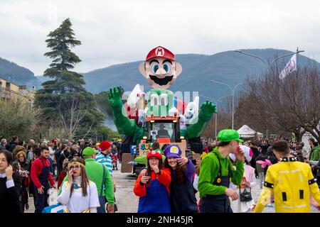 The walking group of the Super Mario and Luigi masked float during the ...