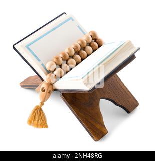 Rehal with Koran for Ramadan on white grunge background Stock Photo - Alamy