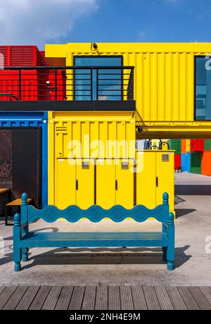 Box Park in Qatar - Container shops Qatar Stock Photo - Alamy